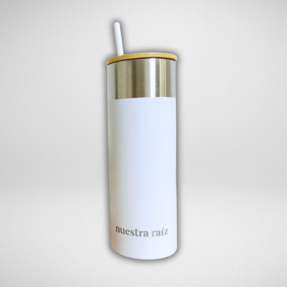 Termo de Acero con Popote – Nuestra Raíz